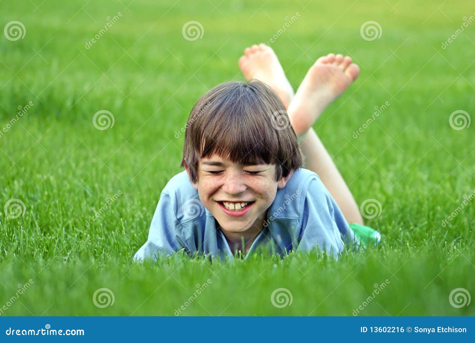 Boy Laughing stock photo. Image of boys, grass, laugh - 13602216