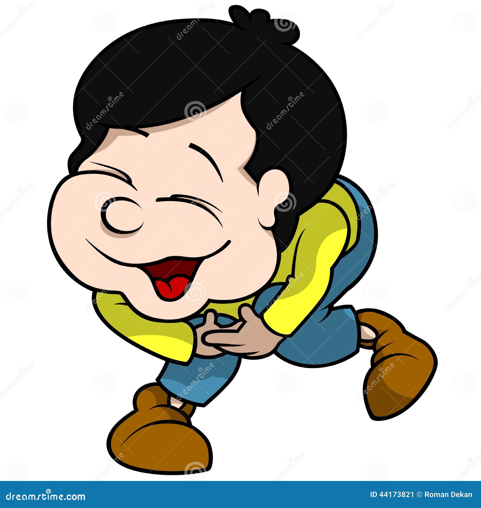 Boy Laughing stock vector. Illustration of figure, sitting - 44173821