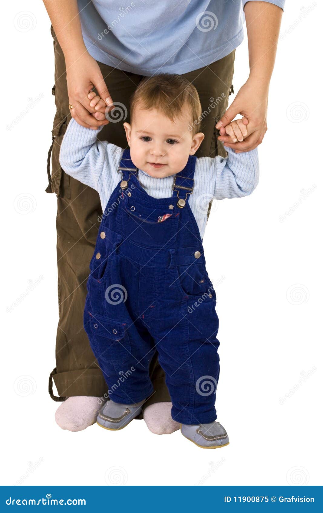 Boy learn to walk stock image. Image of adult, hands - 11900875