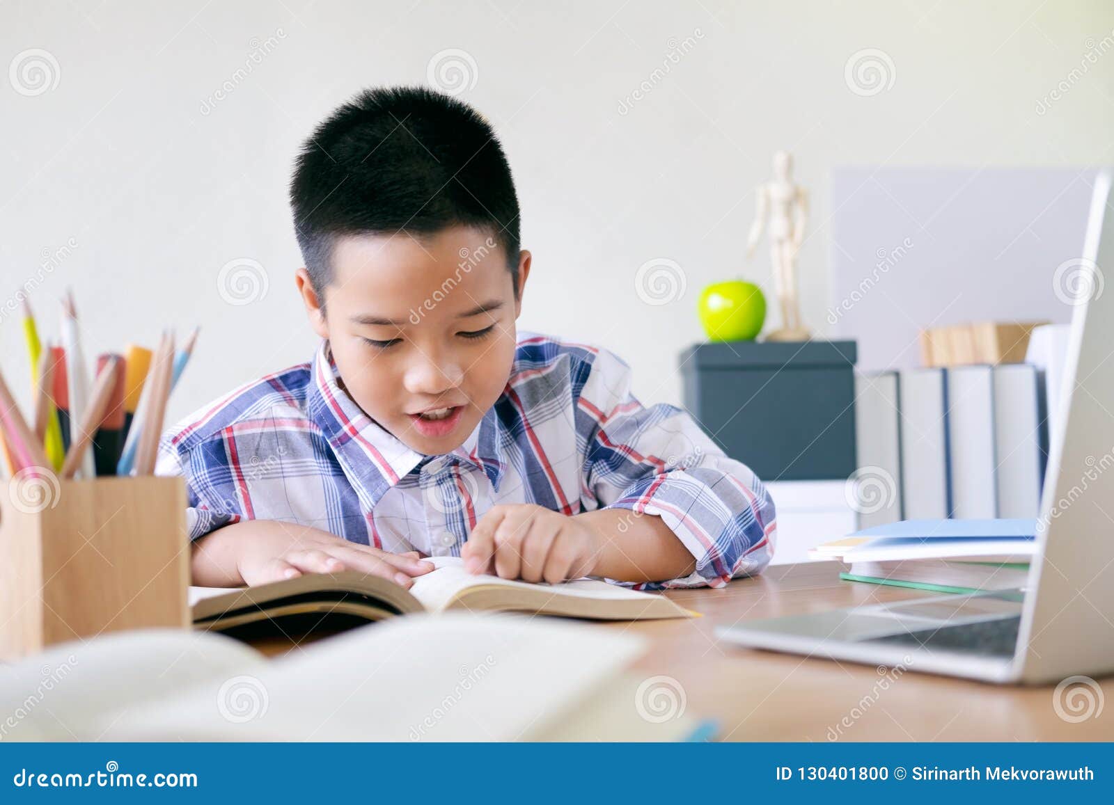 The Boy is Learning in Classroom. Education Concept. Stock Photo ...