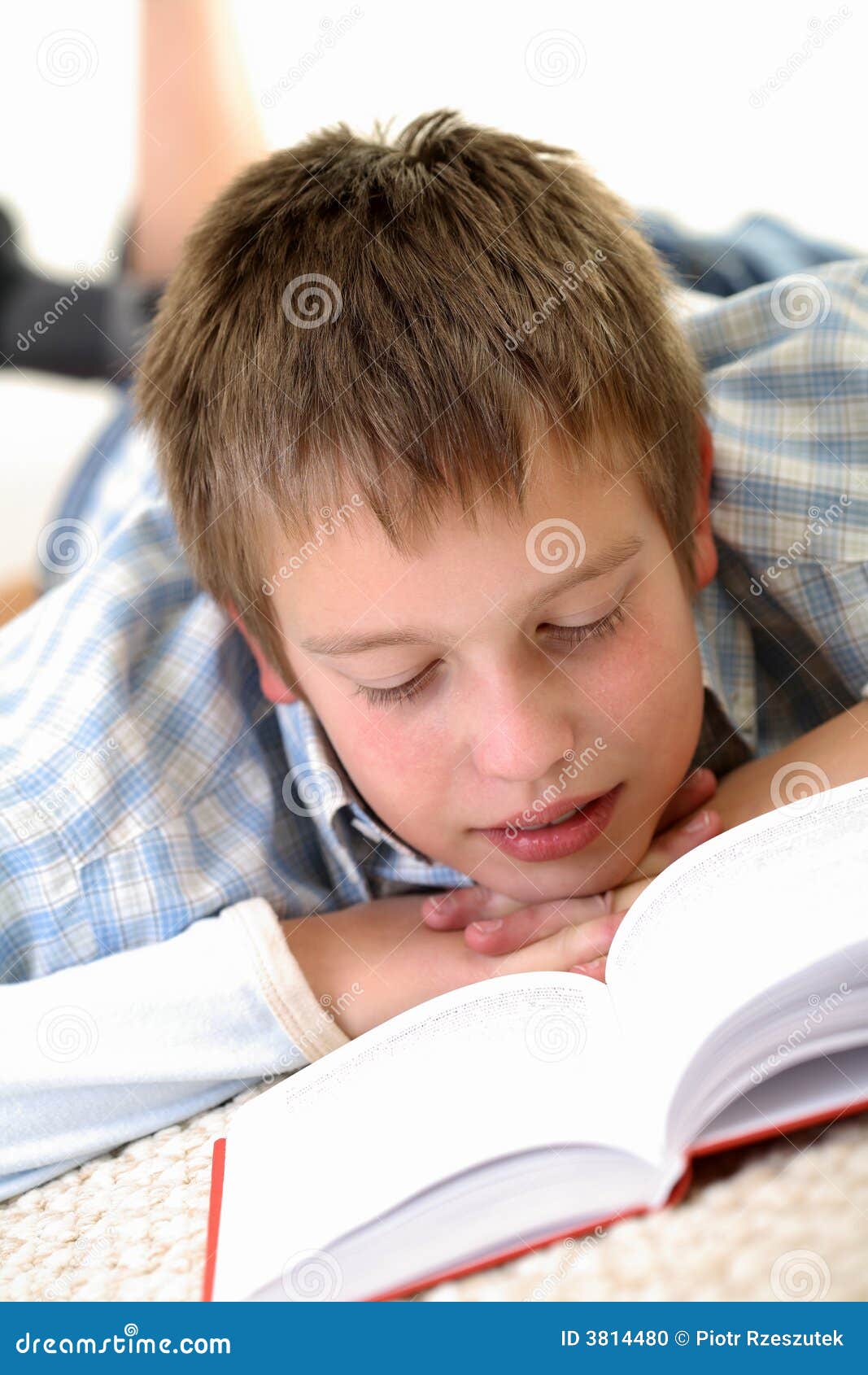 Boy Learning On The Floor Picture. Image: 3814480