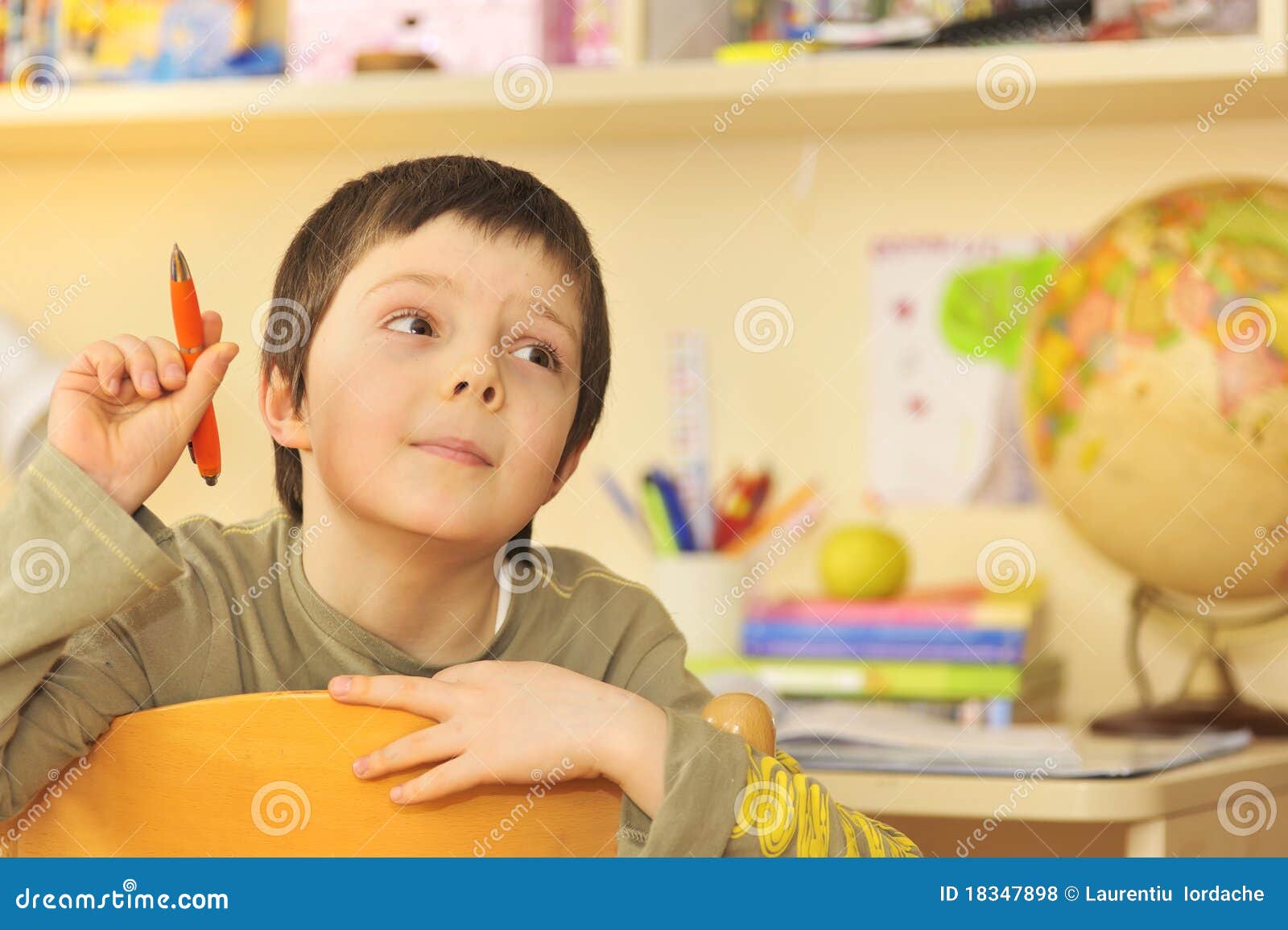Boy learning at home stock photo. Image of concentration - 18347898