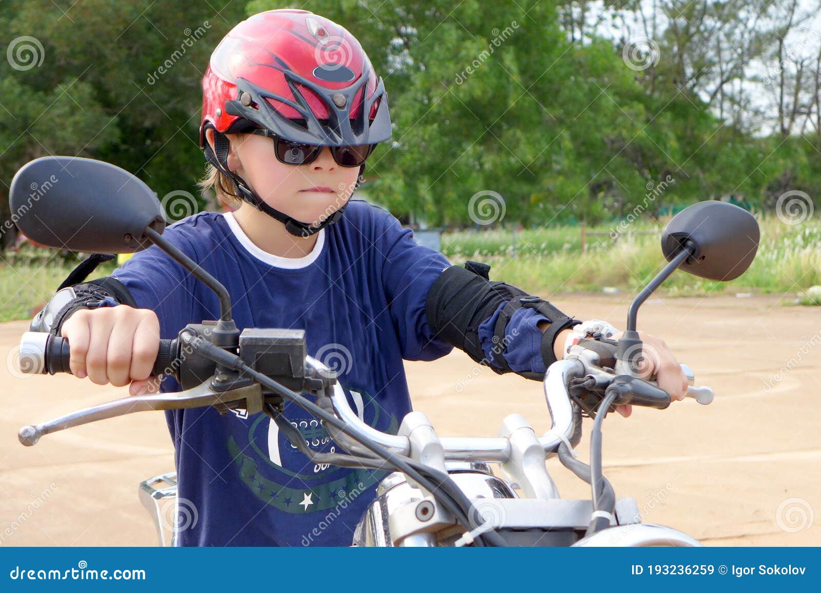 Boy Learning To Ride an Chopper Motorcycle 3 Stock Image - Image of ...