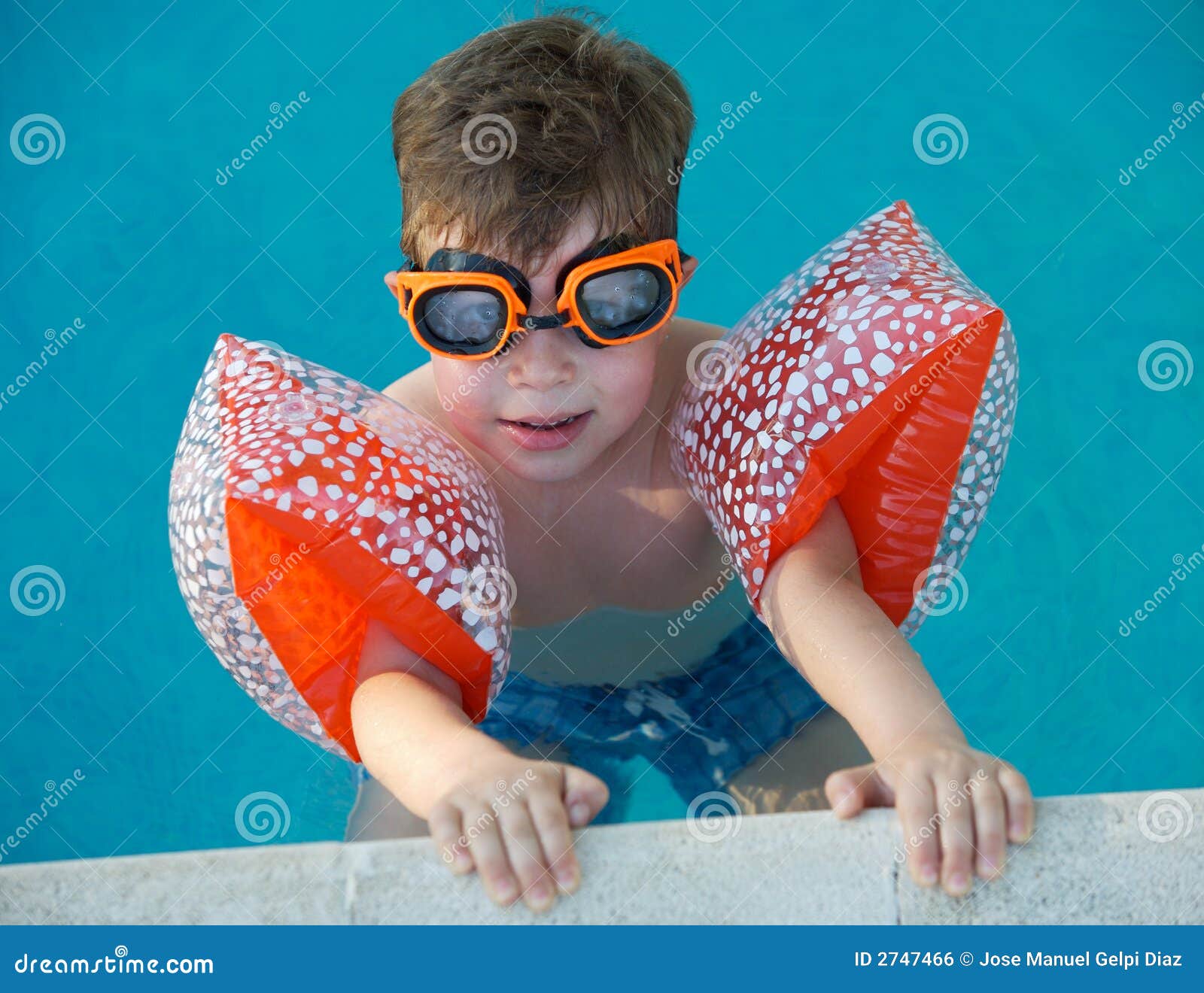 Boy learning to swim stock photo. Image of child, playful - 2747466
