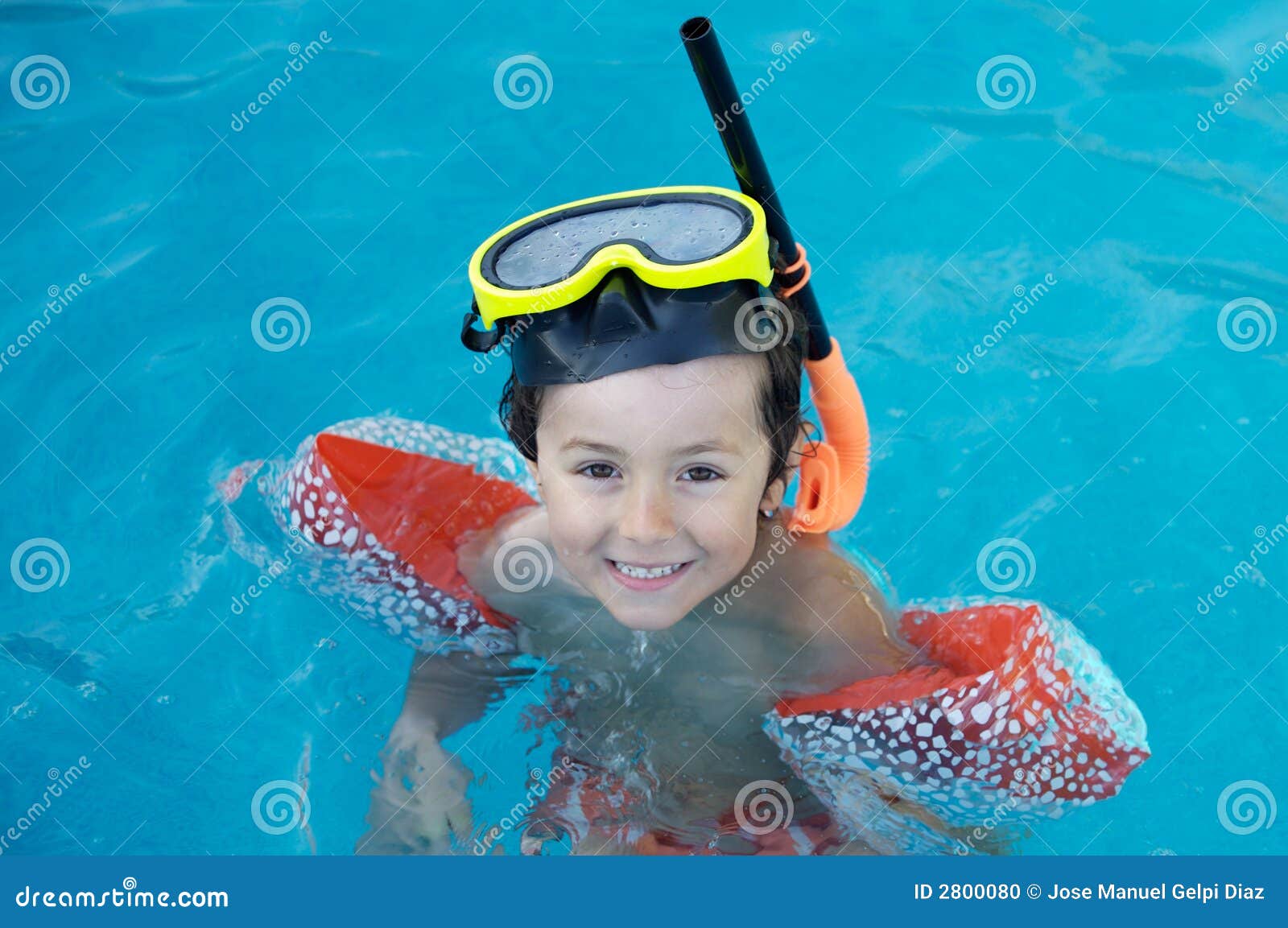 Boy learning to swim stock photo. Image of blue, playful - 2800080