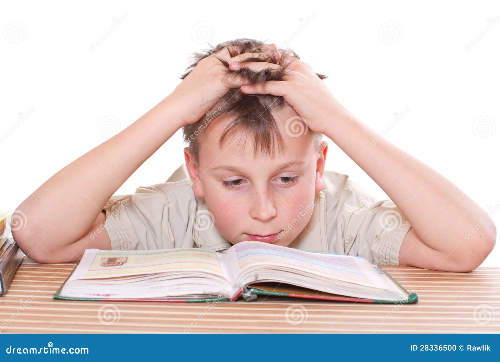 Boy learns lessons stock photo. Image of male, childhood - 28336500