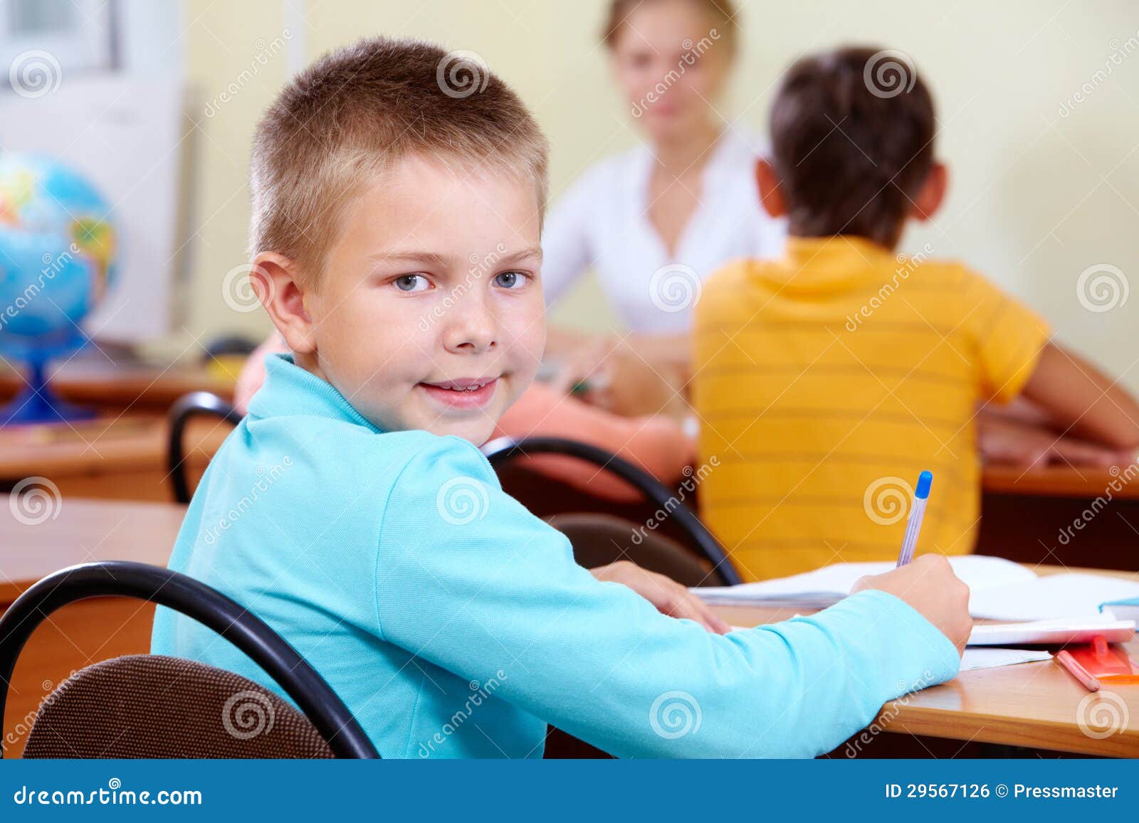 Boy at lesson stock photo. Image of childhood, looking - 29567126