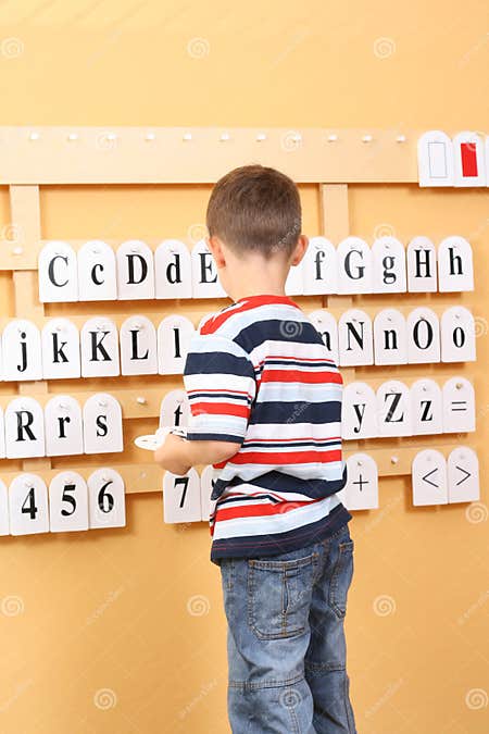 Boy and letters stock image. Image of fonts, preschool - 3207543