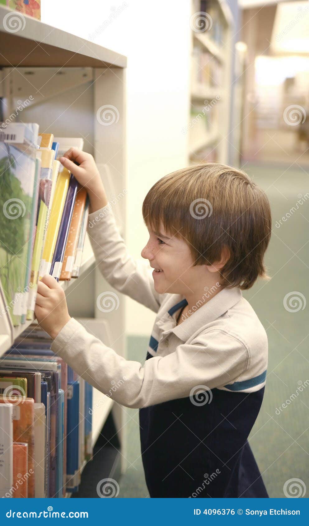Boy in the Library stock photo. Image of desk, portrait - 4096376