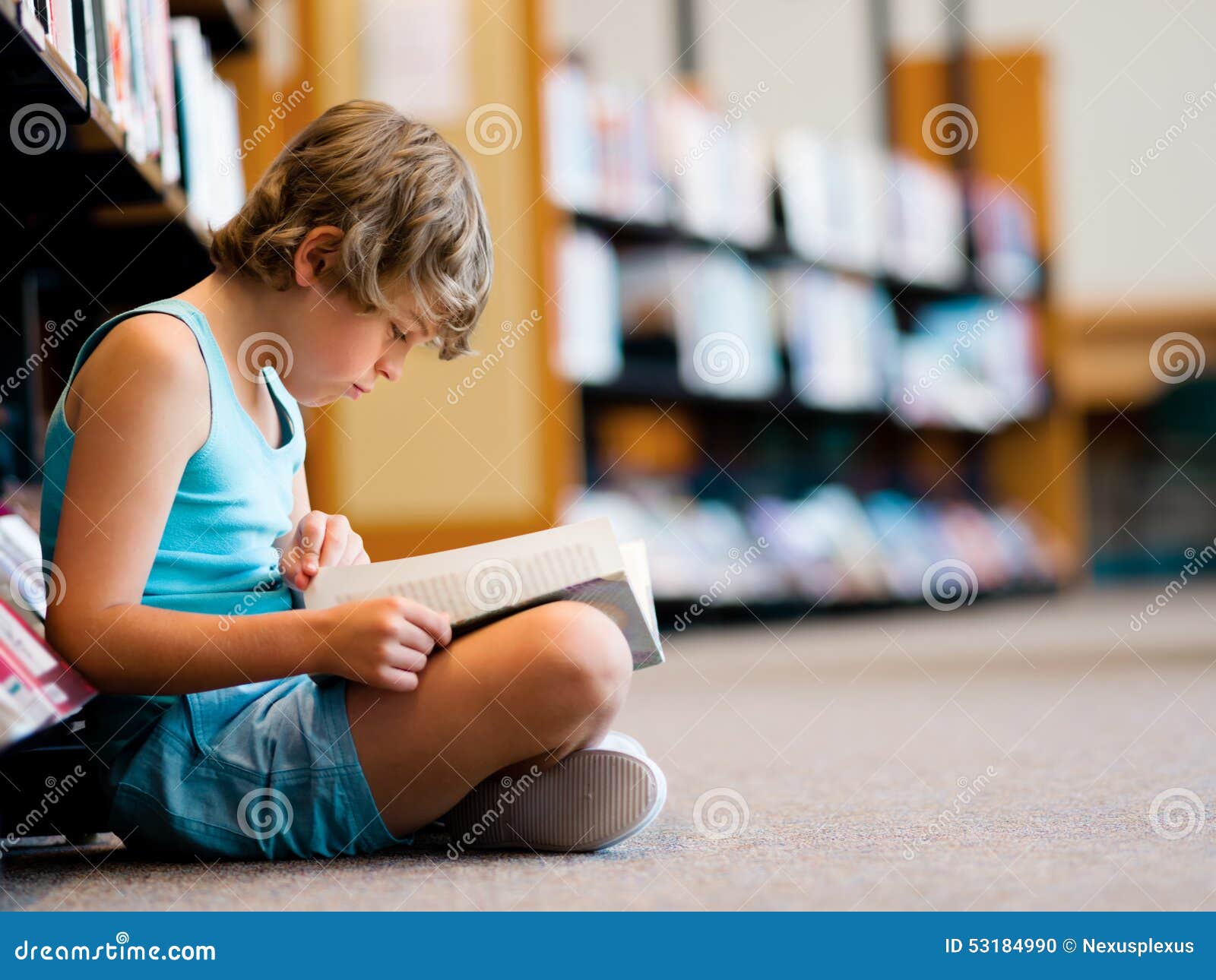 Boy in library stock photo. Image of studying, library - 53184990