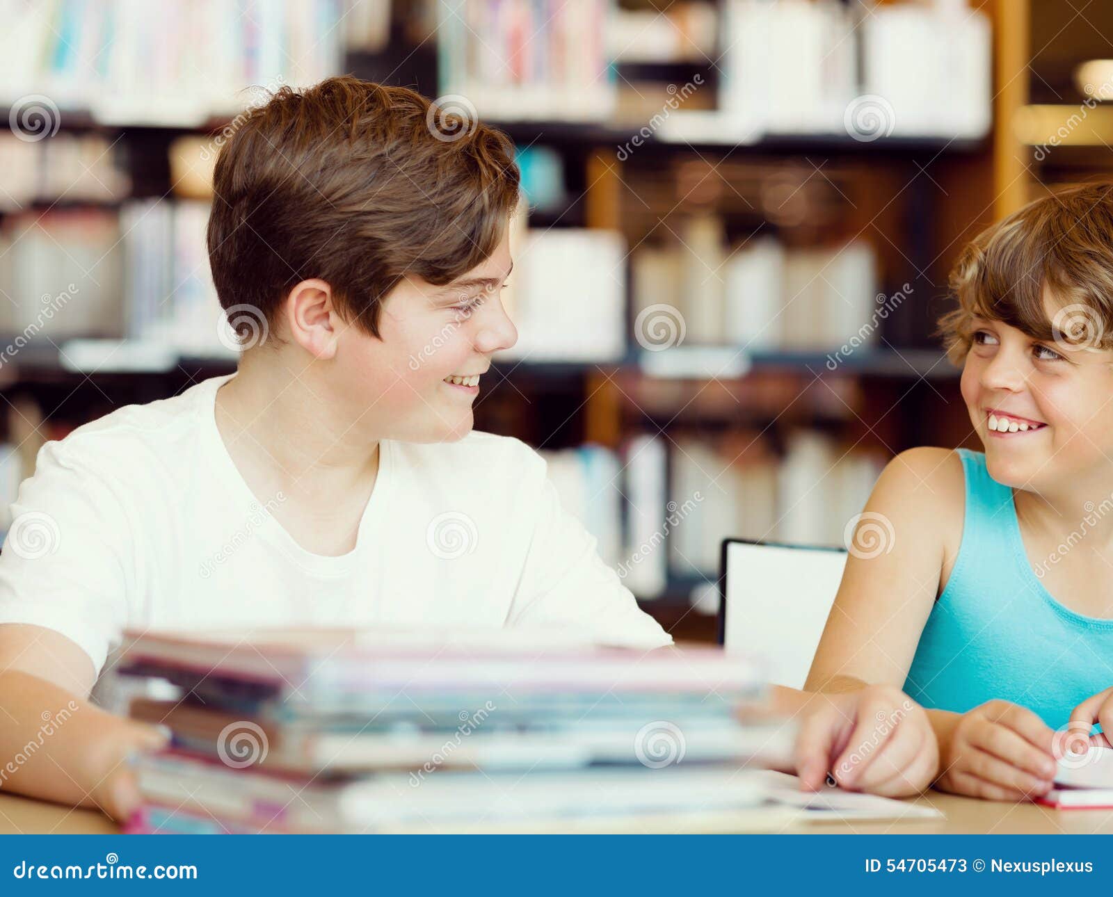 Boy in library stock image. Image of studying, learn - 54705473