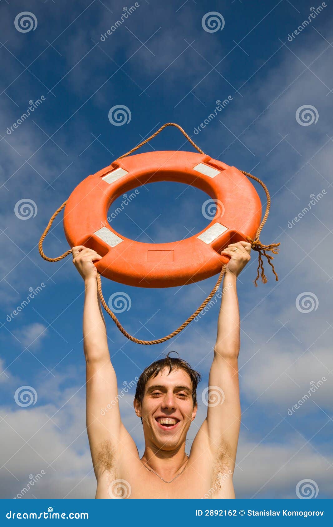 Boy & lifebuoy stock photo. Image of marine, saver - 2892162