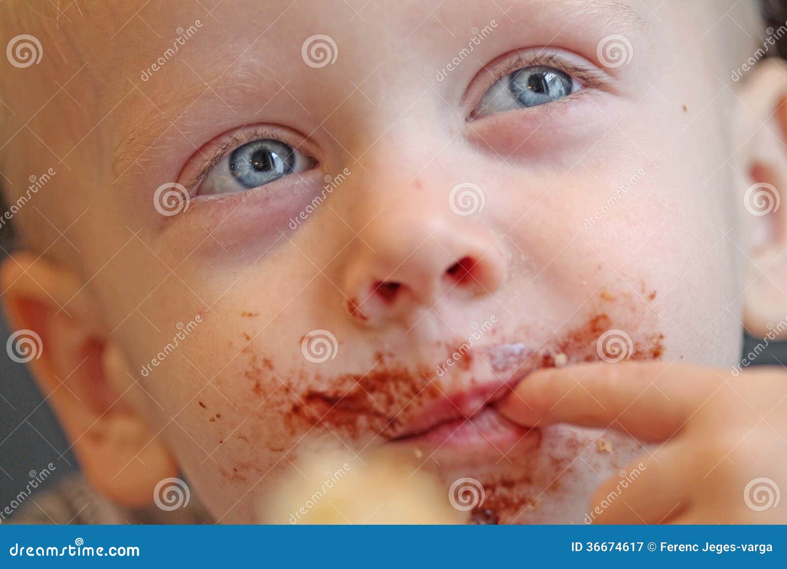 Boy likes cookie stock image. Image of blond, morning - 36674617