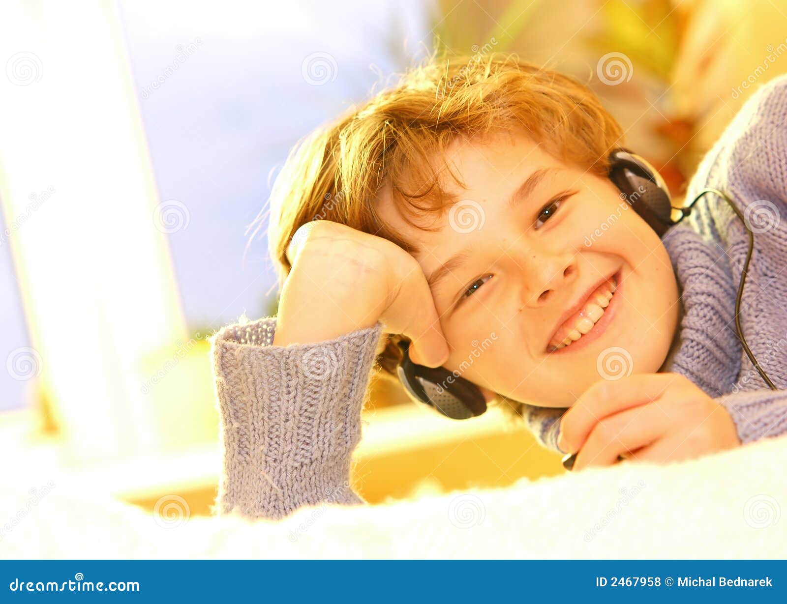 Boy listen to music stock photo. Image of listen, homework - 2467958