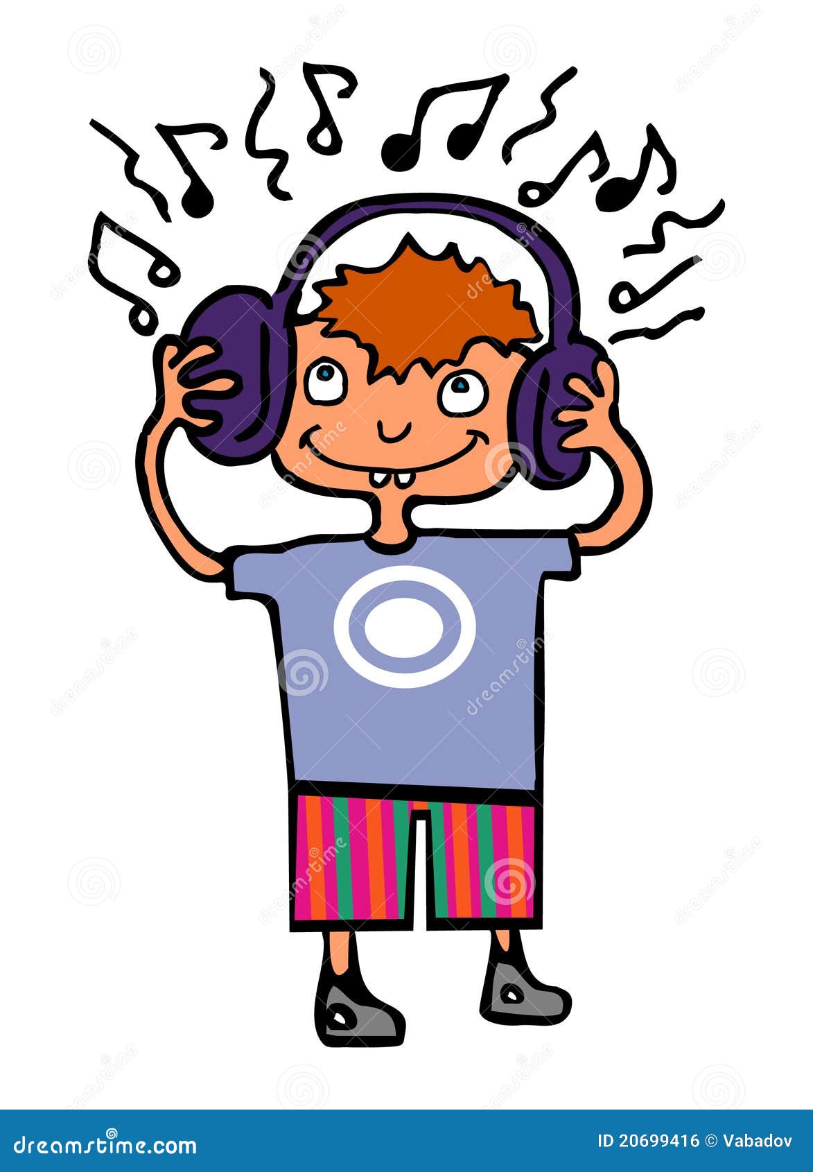 Boy listening to music stock vector. Illustration of adorable - 20699416