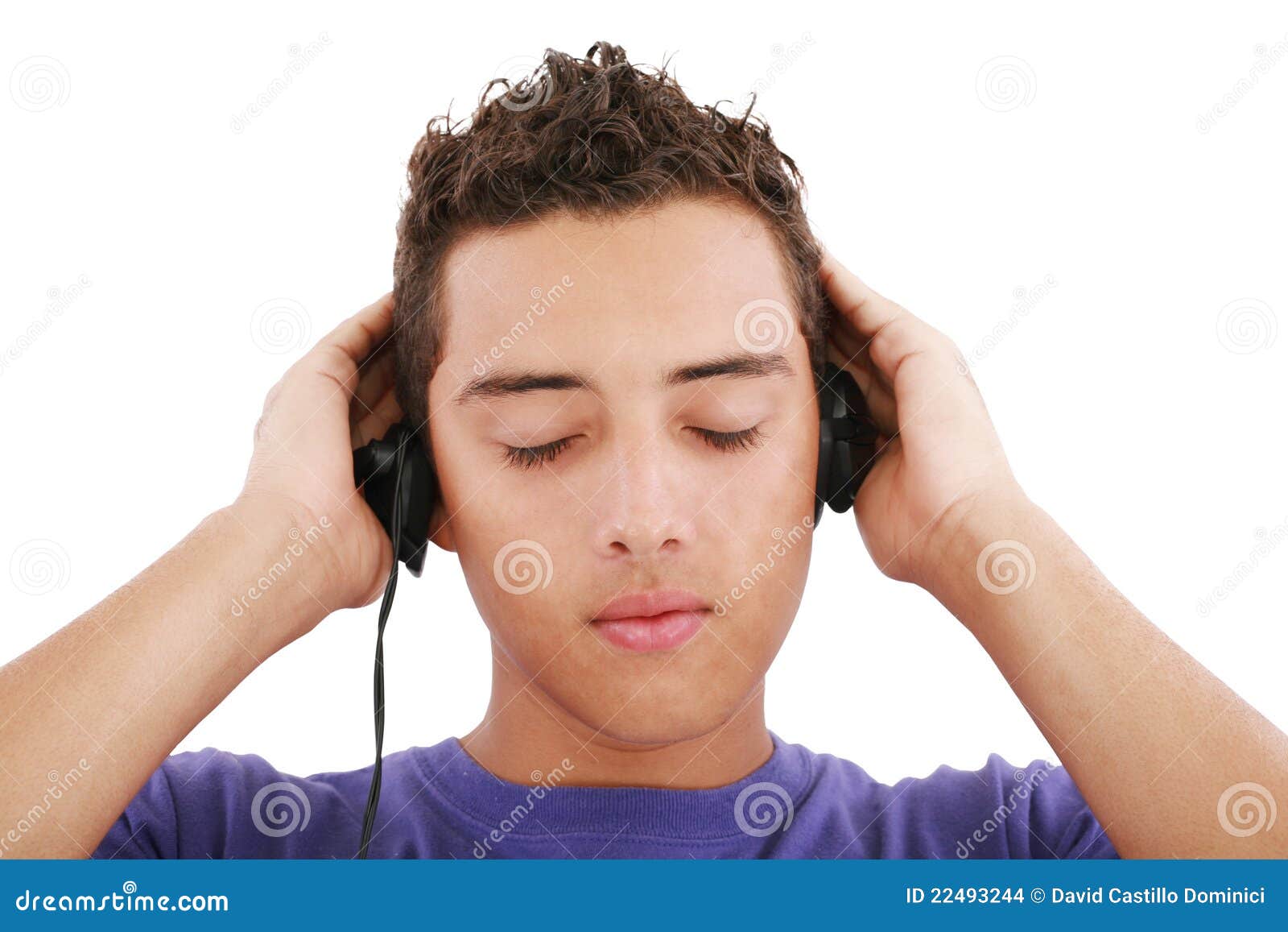 Boy listening to the music stock photo. Image of headset - 22493244