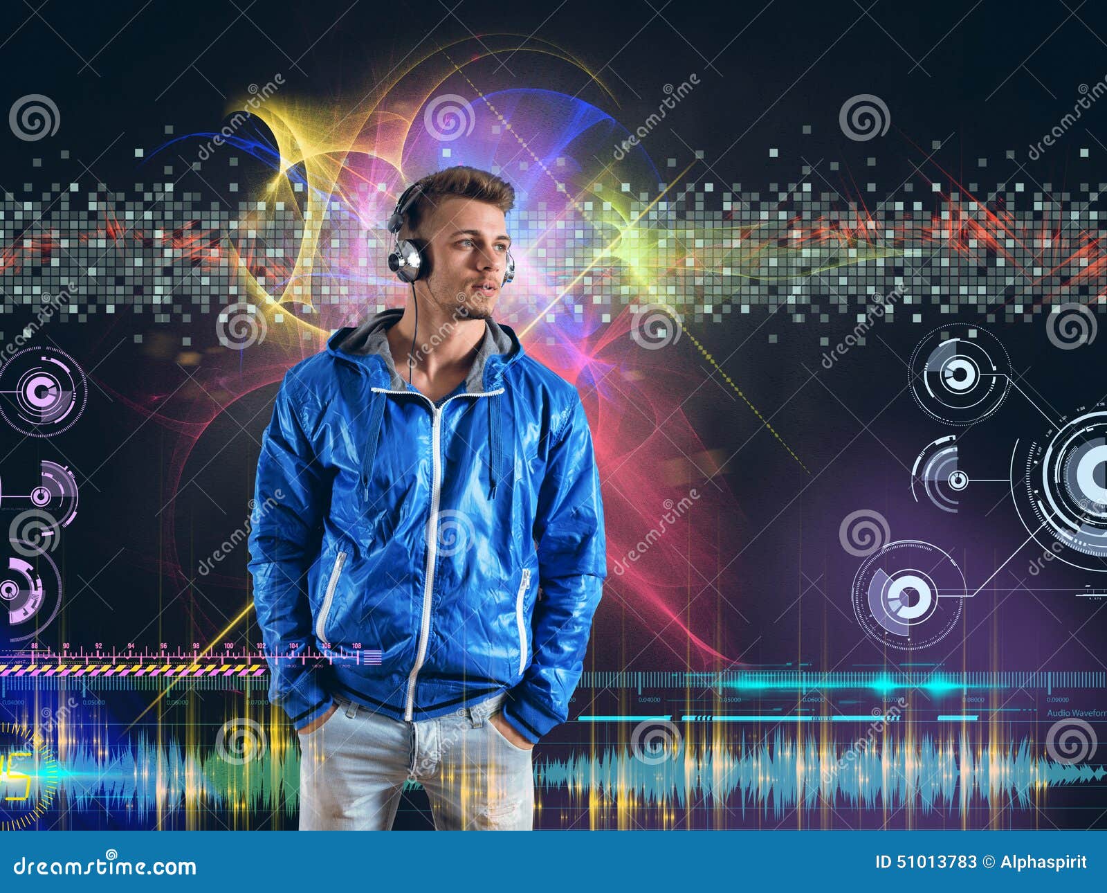 Boy listens to music stock image. Image of entertainment - 51013783