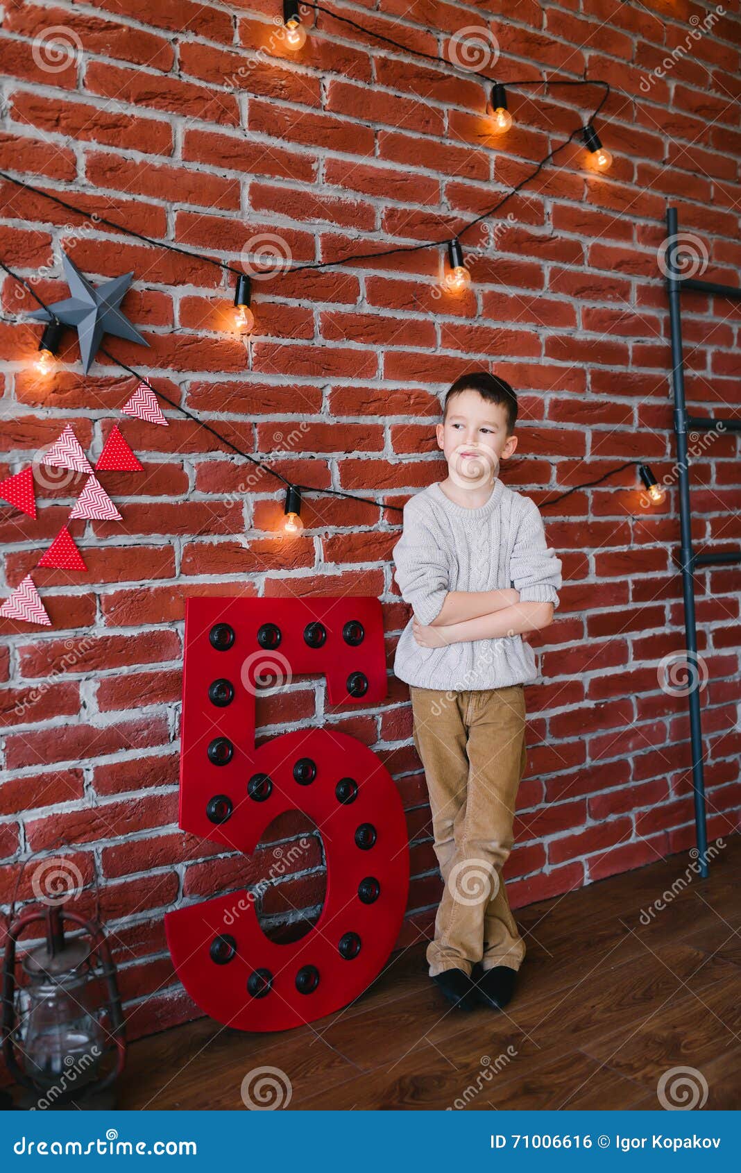 Boy in a loft studio stock photo. Image of loft, background - 71006616