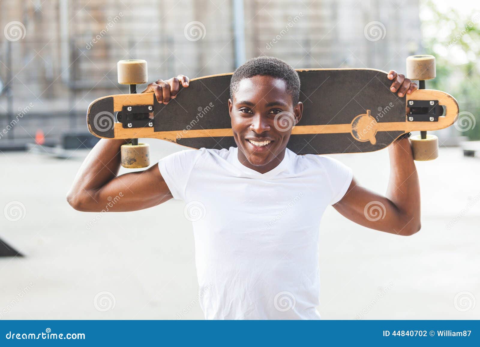 Boy with Longboard stock photo. Image of longboard, sport - 44840702