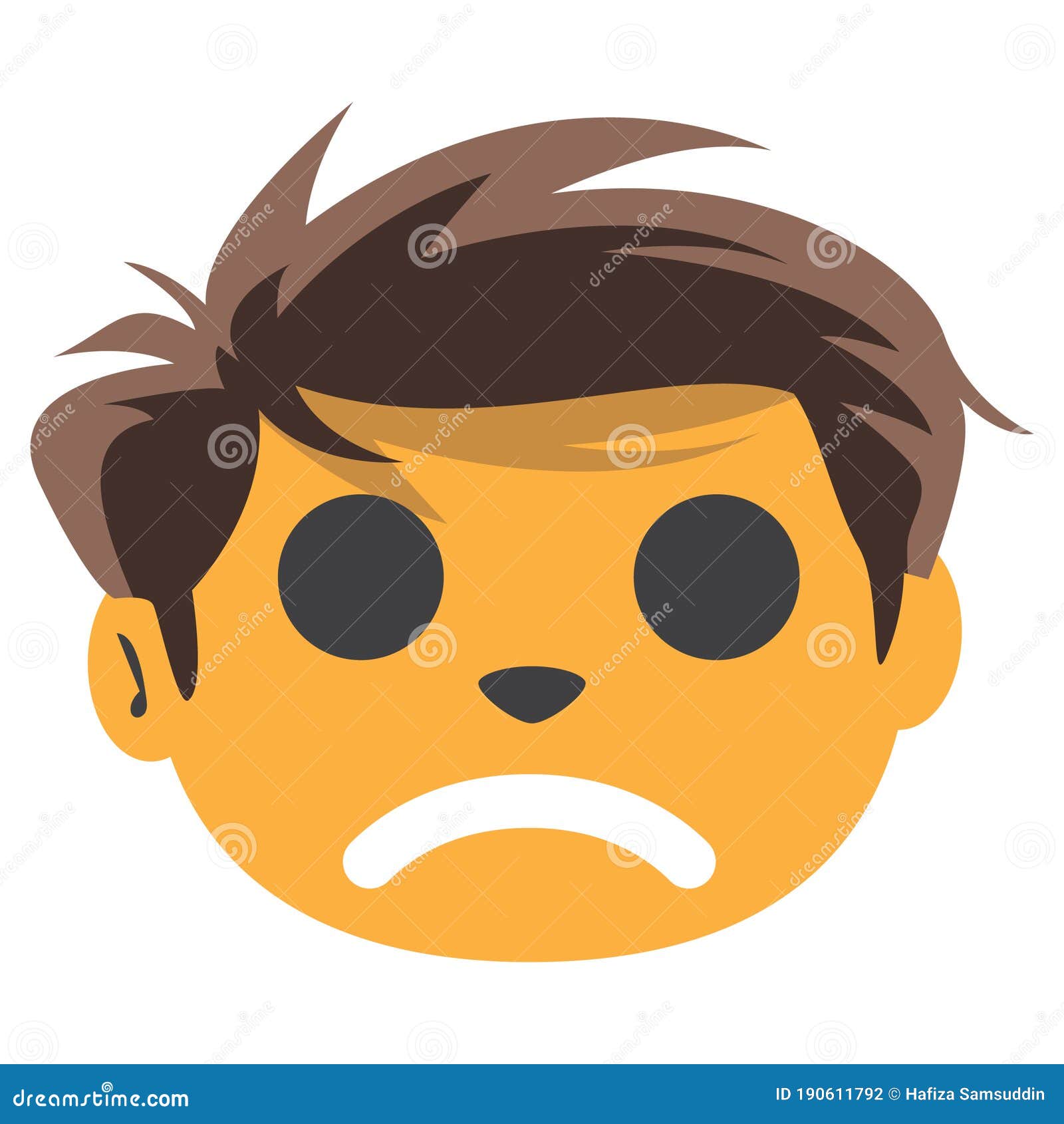 Boy Looking Disappointed. Vector Illustration Decorative Design Stock ...