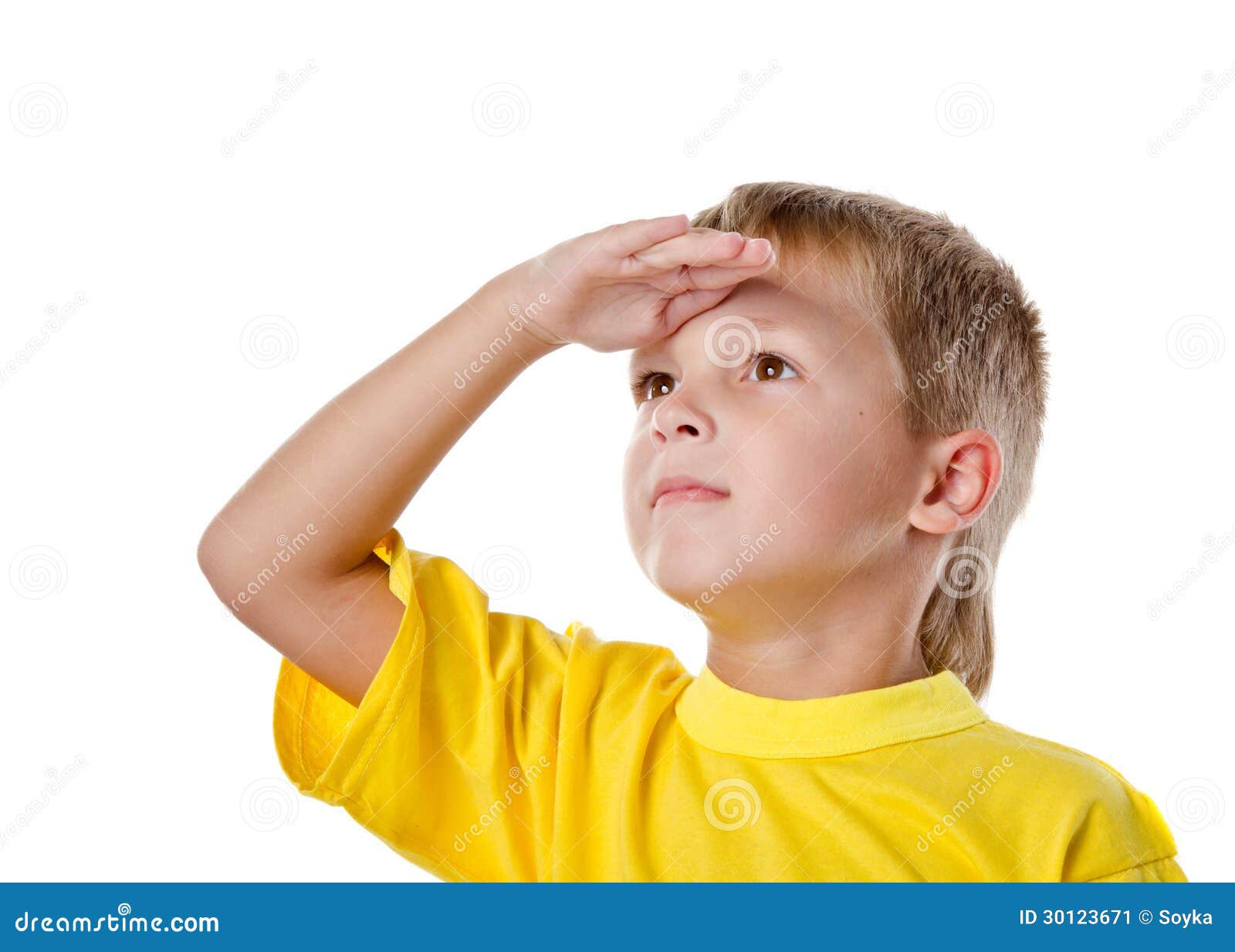 Boy Looking into the Distance Stock Image - Image of little, color ...