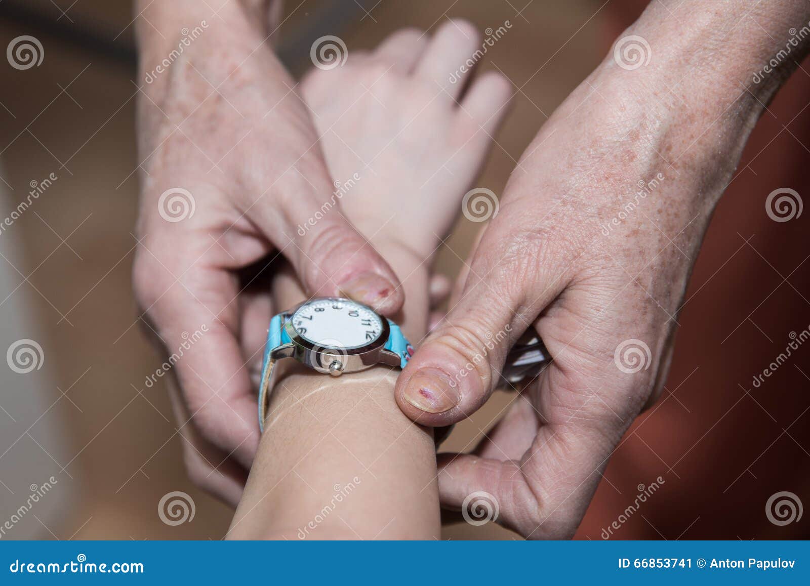 Boy Looking at His Wrist Kid Watch Stock Image - Image of punctuality ...