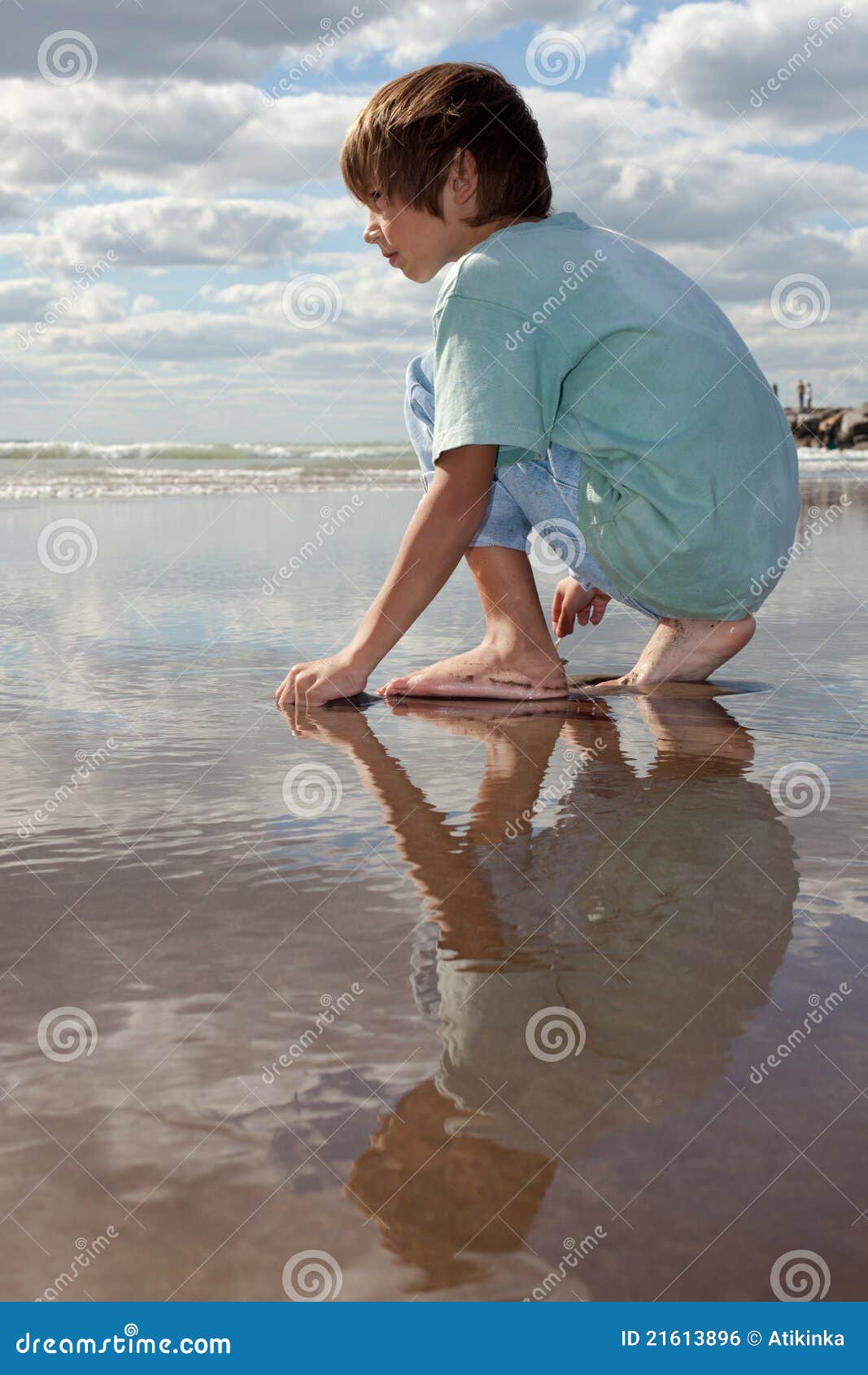 Boy looking out to sea stock photo. Image of peaceful - 21613896