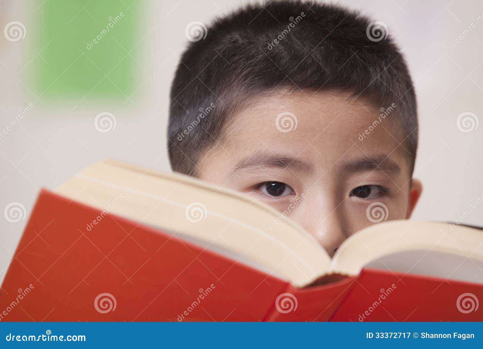 Boy Looking Over Book he S Reading Stock Image - Image of education ...