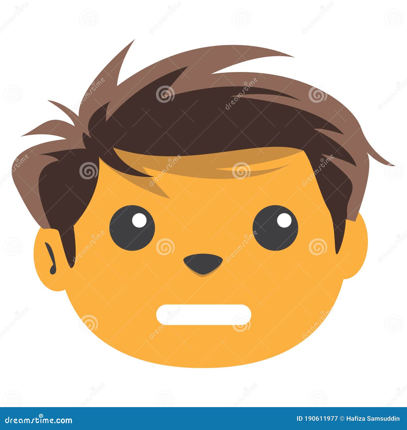 Boy Looking Solemn. Vector Illustration Decorative Design Stock Vector ...