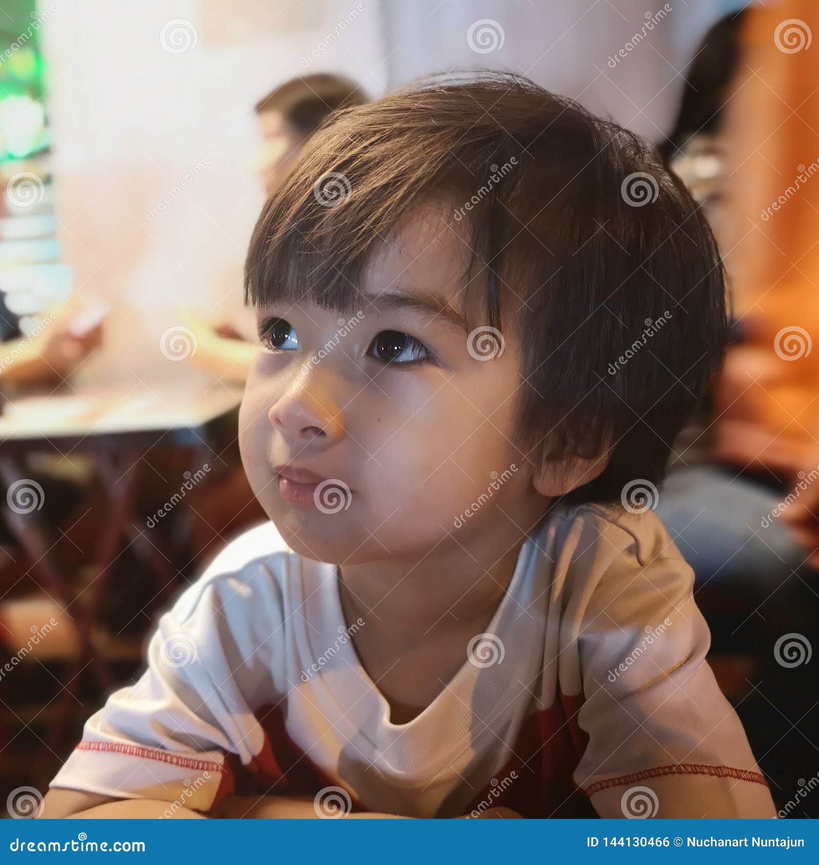The Boy is Looking at Something. Stock Photo - Image of people, toddler ...