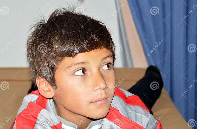 Boy Looking To the Side stock image. Image of relaxed - 47467237