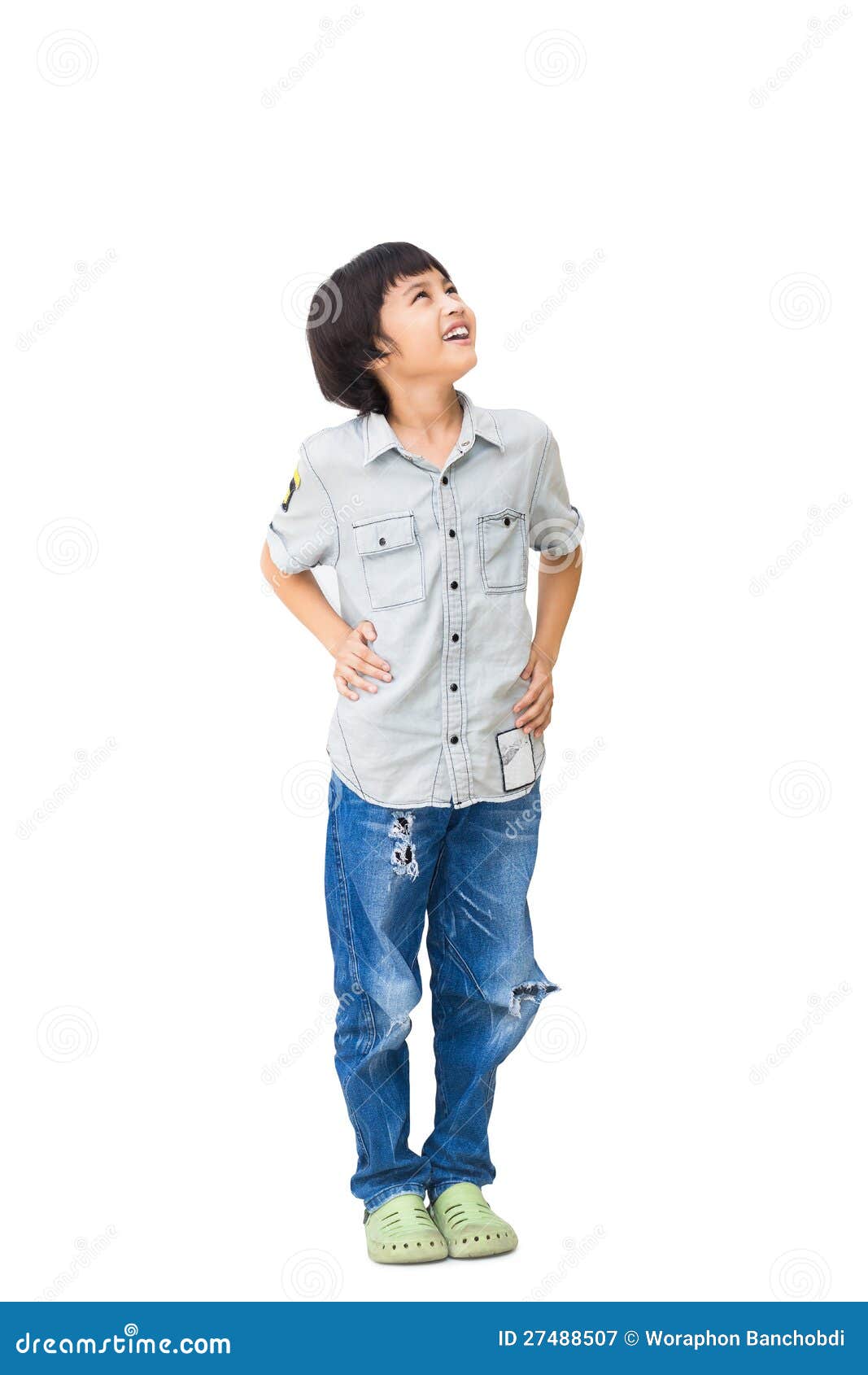 Boy is looking up stock image. Image of kindergarten - 27488507