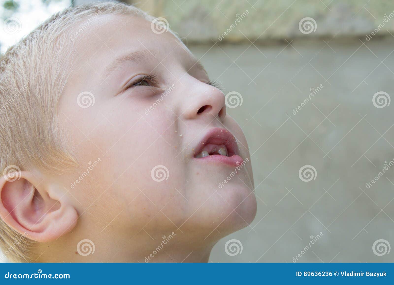 Boy looking up stock photo. Image of outdoors, long, charming - 89636236