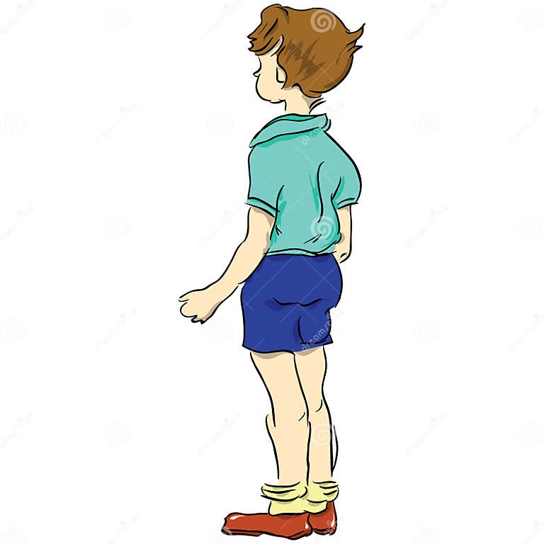 Boy Looks into the Distance Stock Vector - Illustration of drawing ...