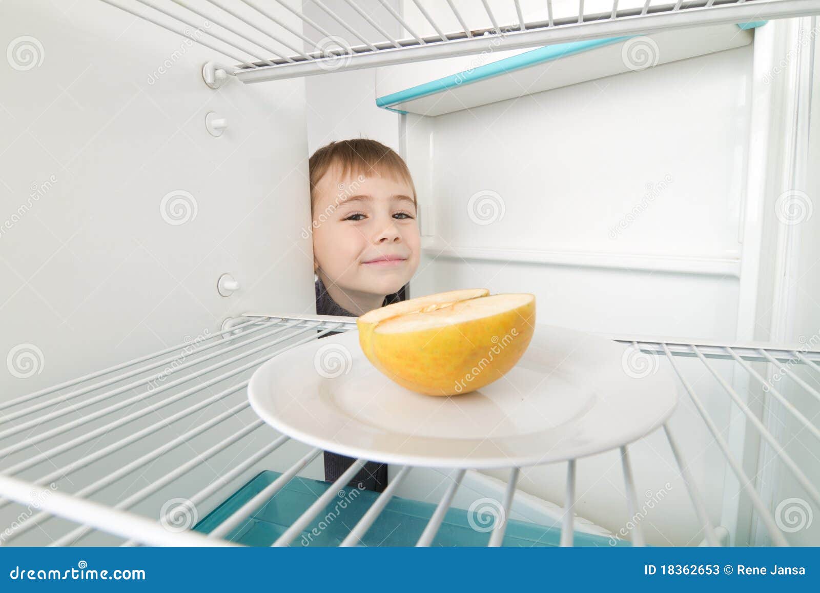 Boy Looks Empty Refrigerator Stock Image - Image of barren, bare: 18362653
