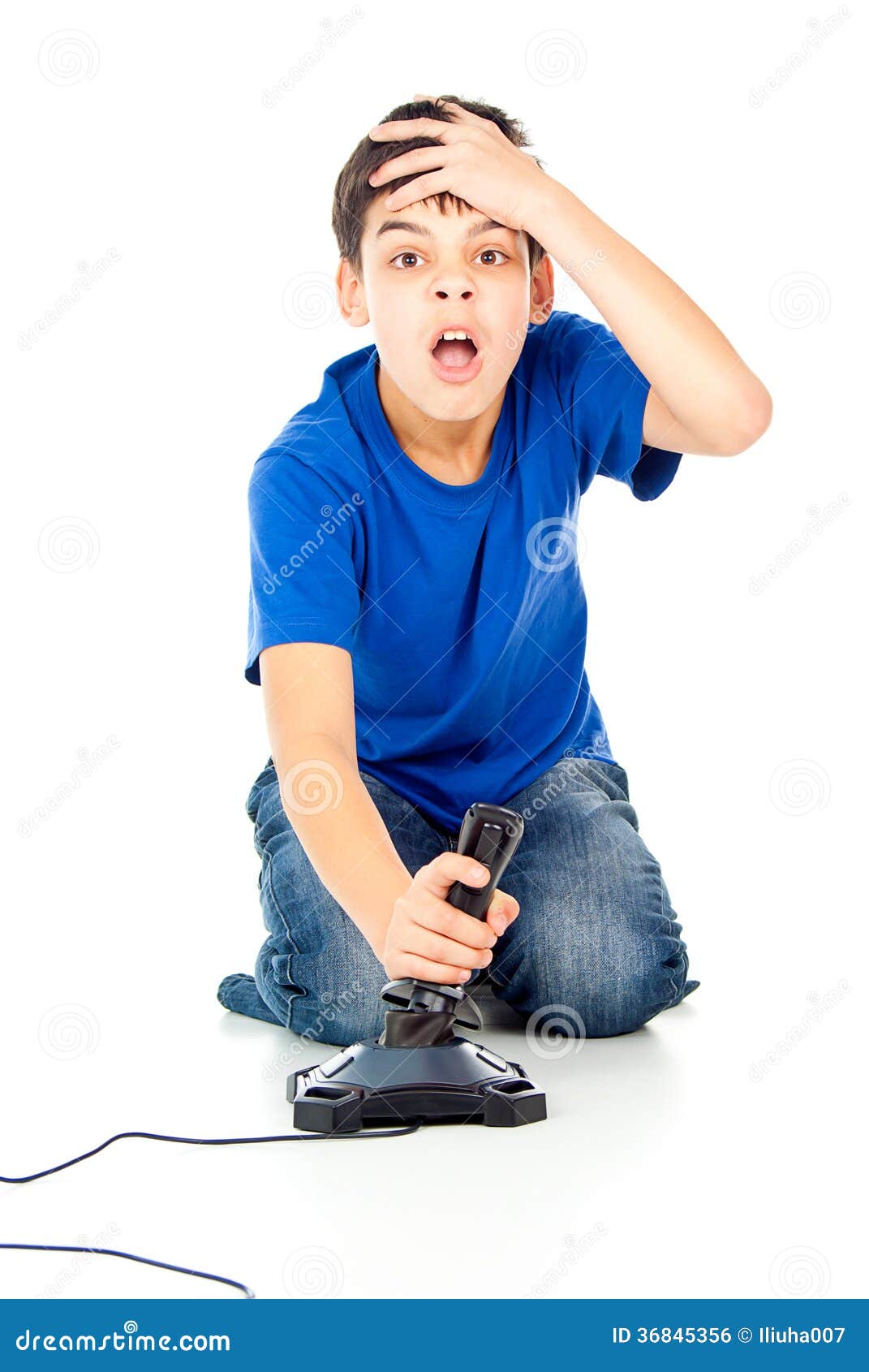 Boy lost in a video game stock photo. Image of hobby - 36845356