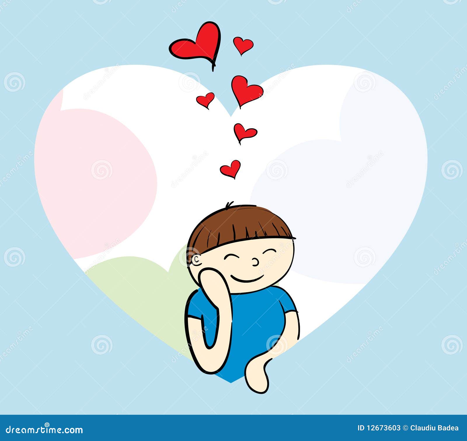 Boy in love stock vector. Illustration of graphic, person - 12673603
