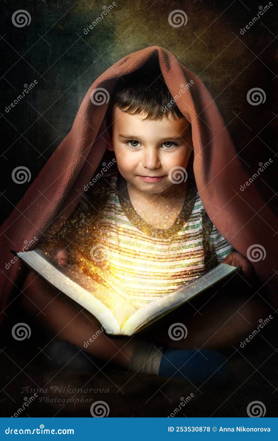 The Boy with the Magic Book. Stock Photo - Image of fantasy, discovery ...