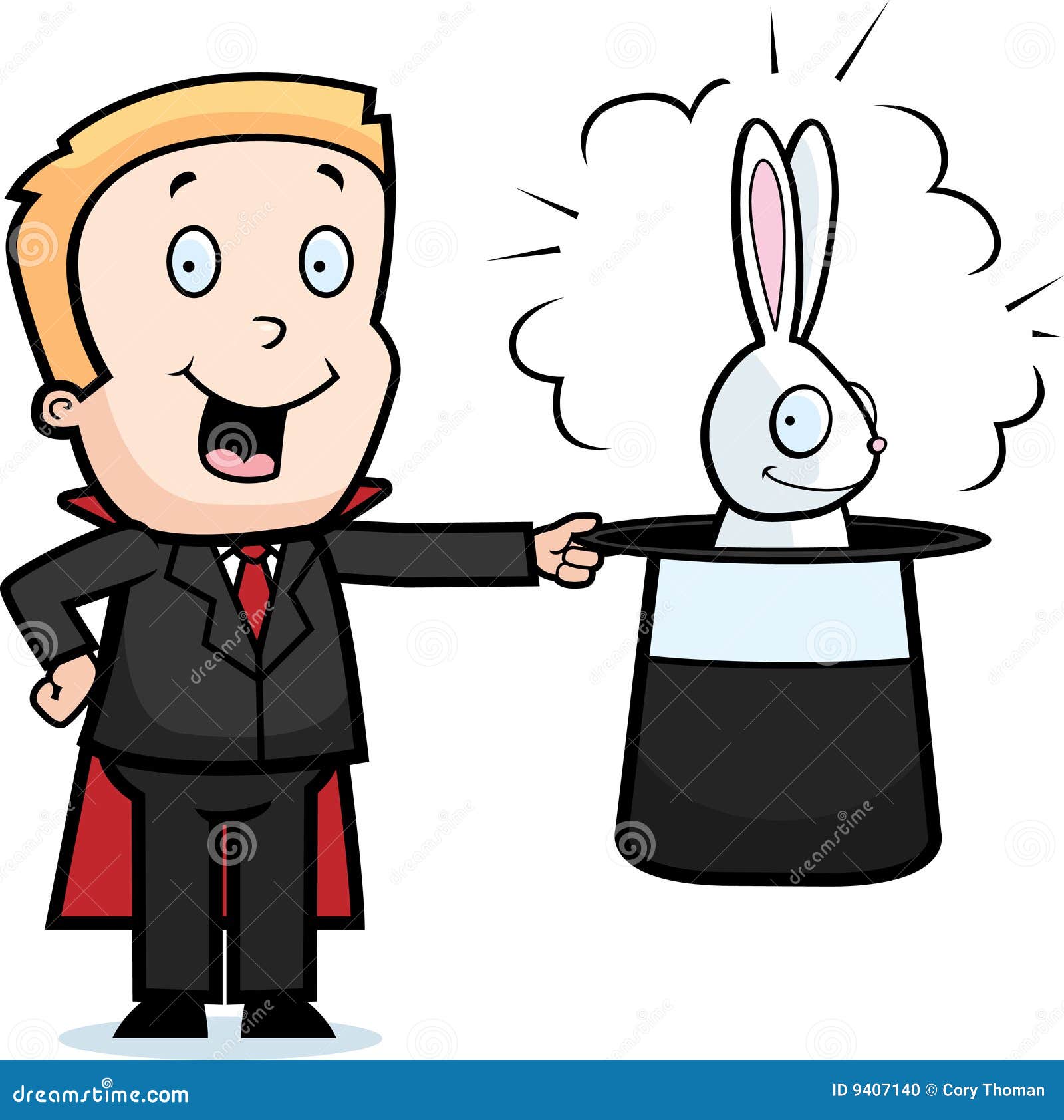 Boy Magician stock vector. Illustration of trick, cartoon - 9407140