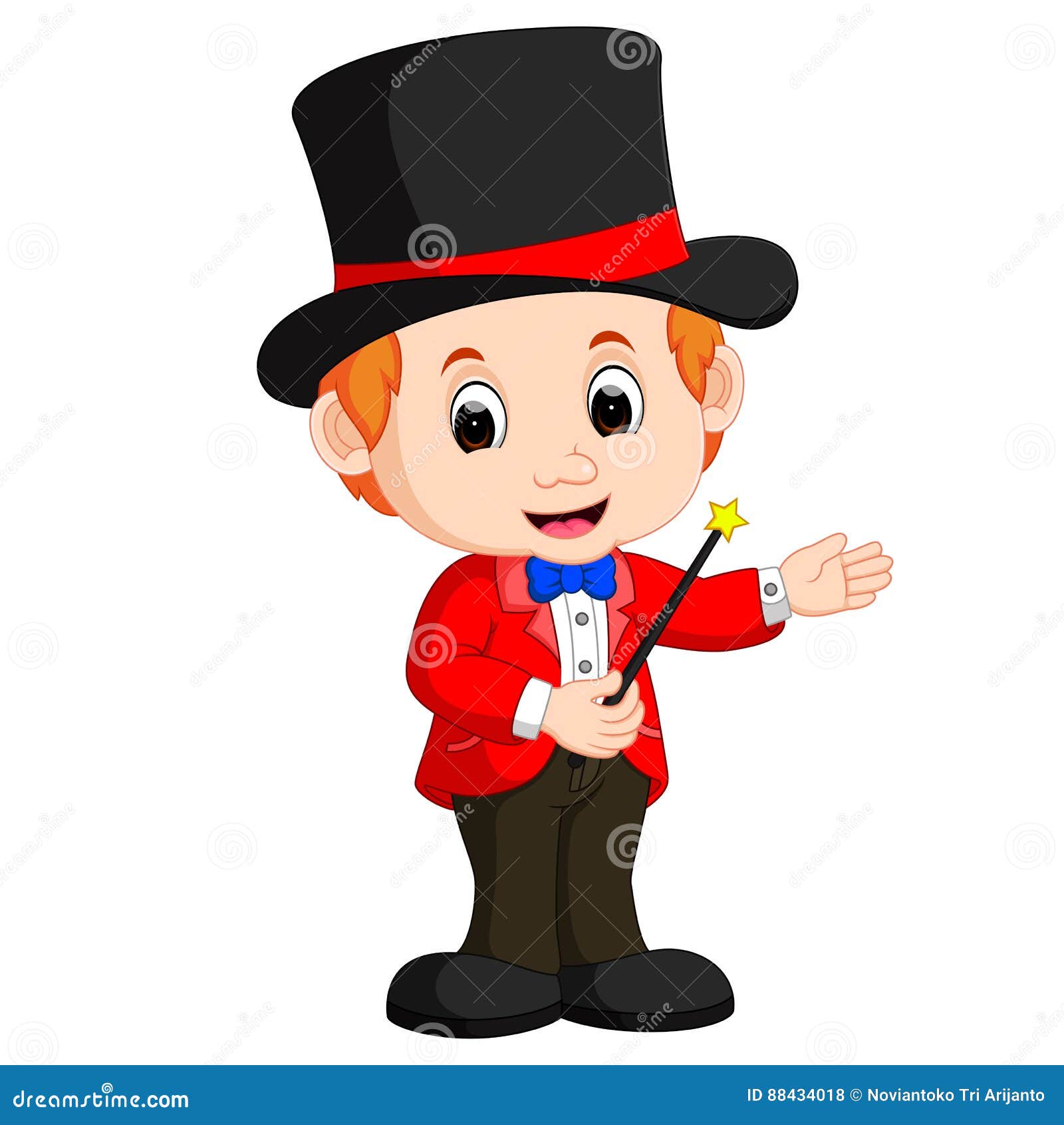 Boy Magician cartoon stock vector. Illustration of stick - 88434018