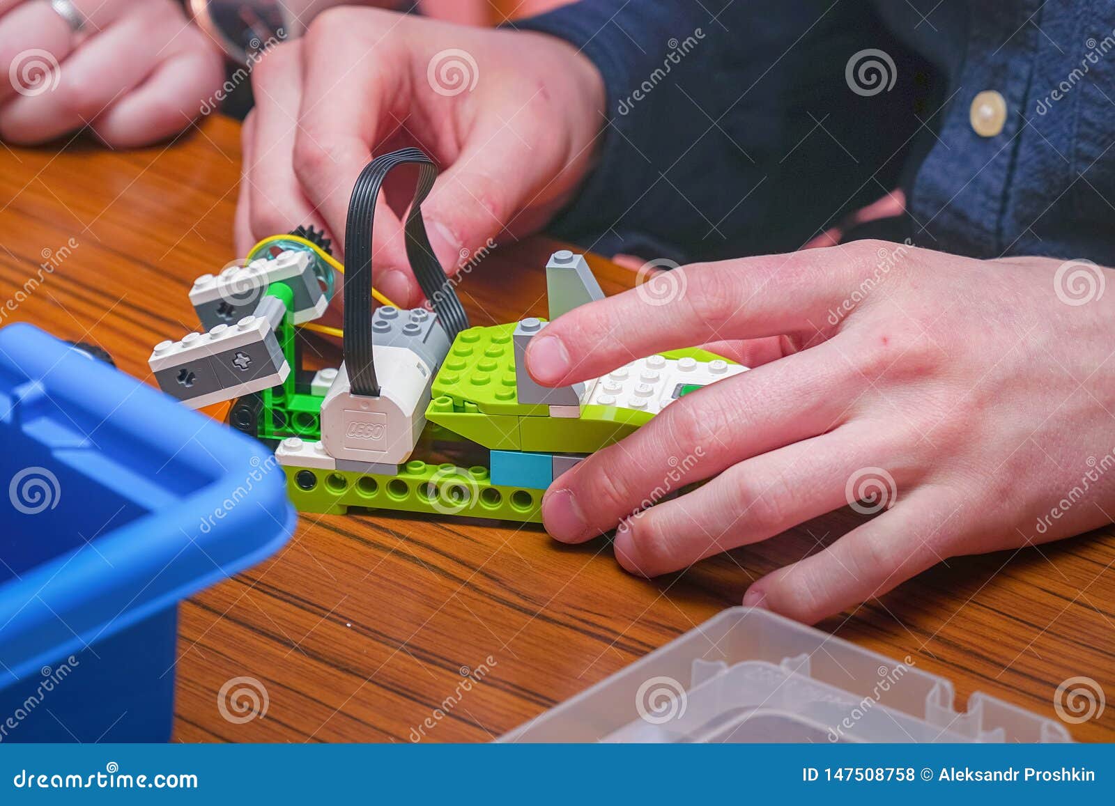 Boy Makes a Car Model from the Details of the Children S Designer ...
