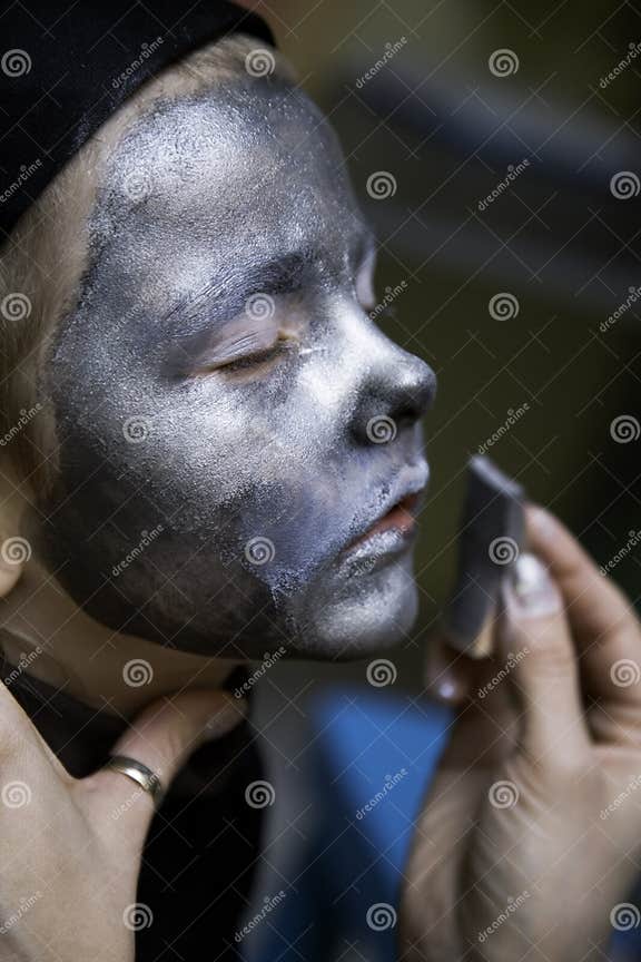 The Boy Makes a Children S Make-up Stock Photo - Image of makeup ...