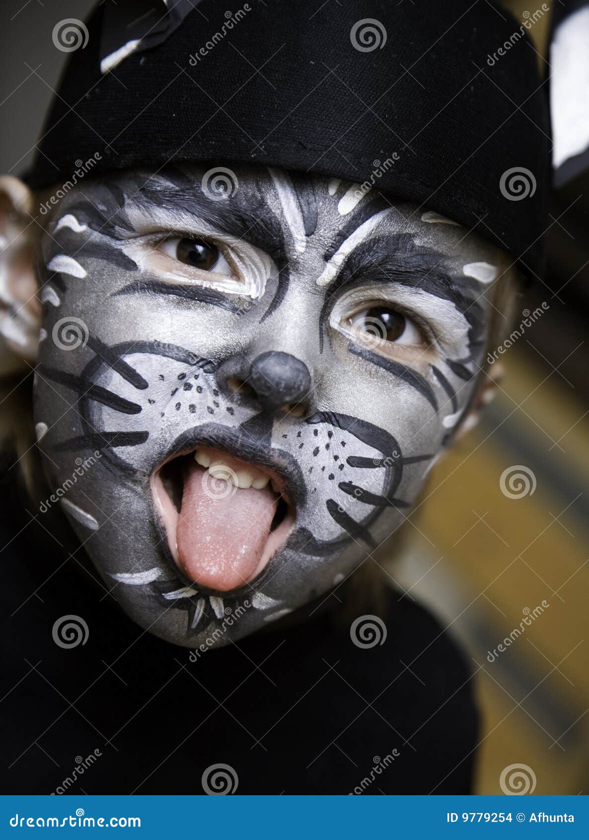 The Boy Makes a Children S Make-up Stock Photo - Image of boys, black ...