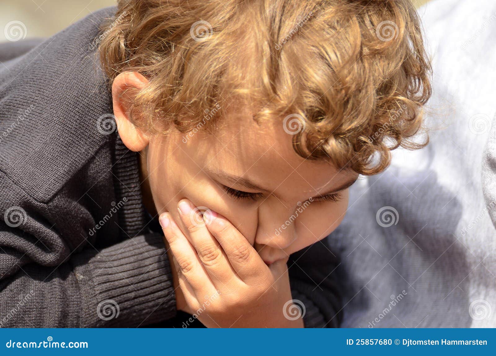 Boy Making A Funny Face With Hand Stock Photo - Image of grin, crazy ...