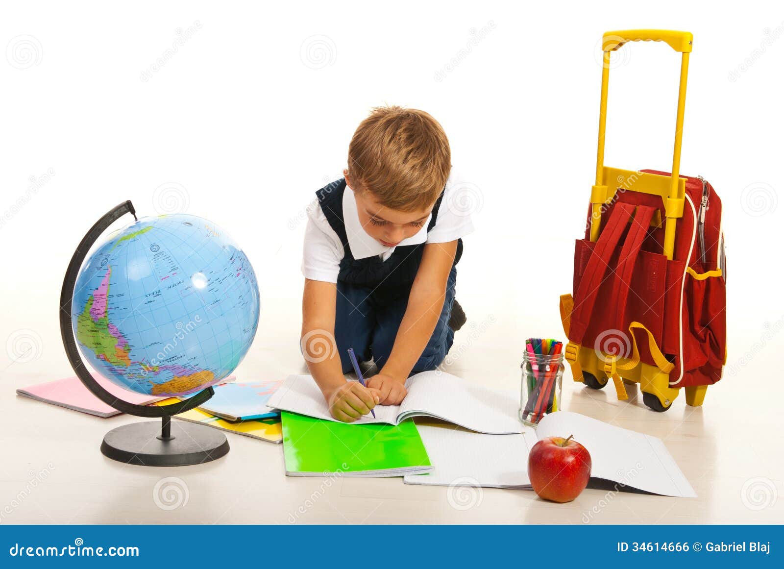Boy making homework stock photo. Image of caucasian, clever - 34614666