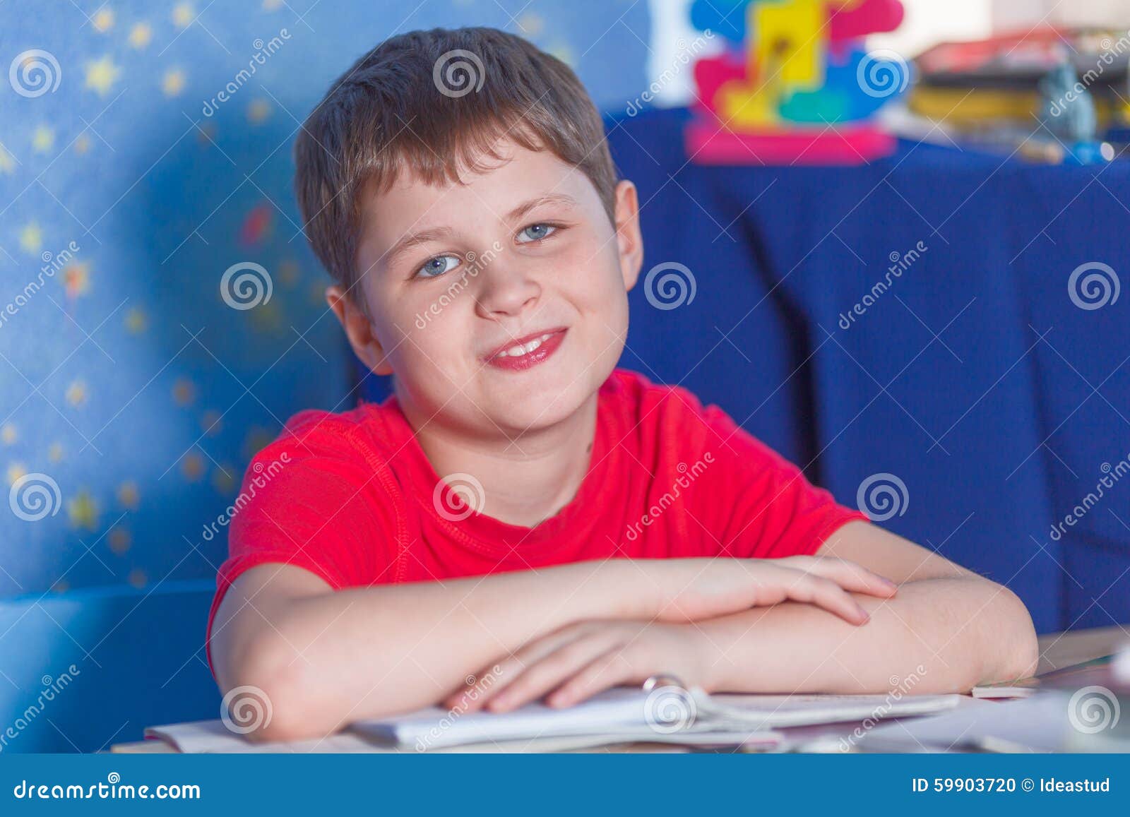 Boy making homework stock photo. Image of child, male - 59903720
