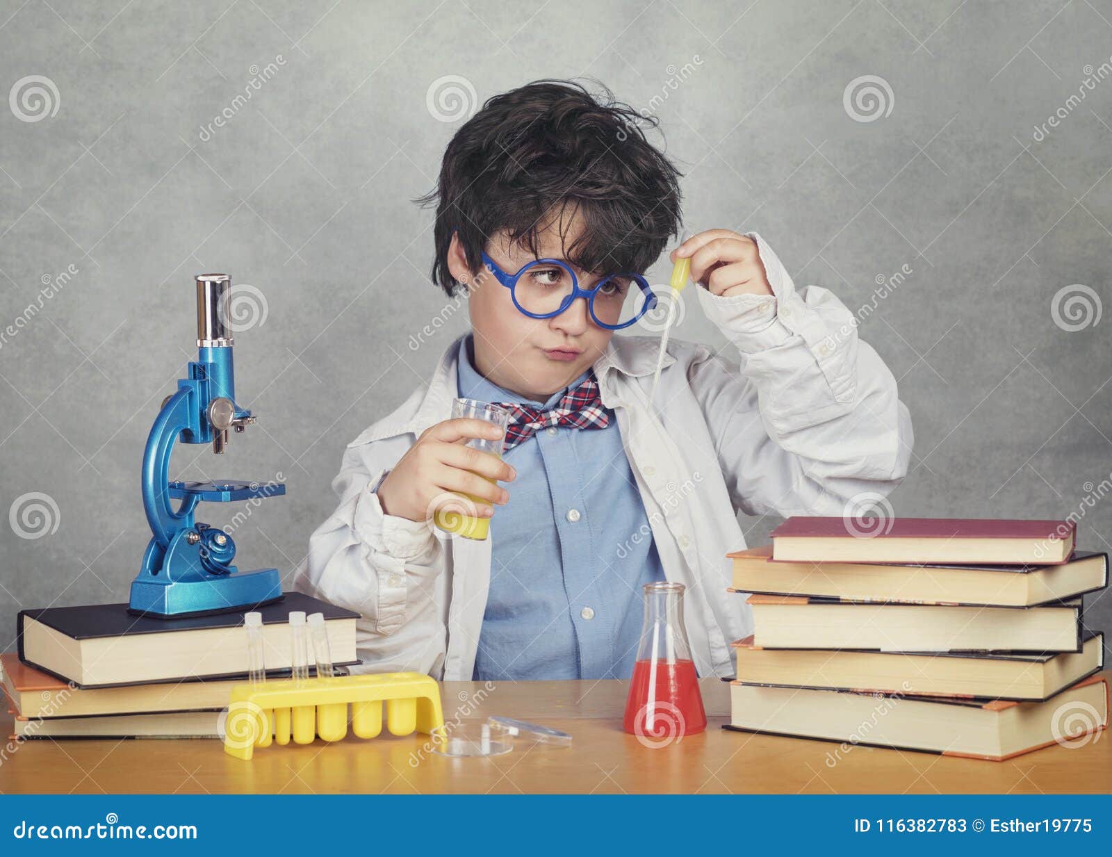 Boy is Making Science Experiments in a Laboratory Stock Image - Image ...