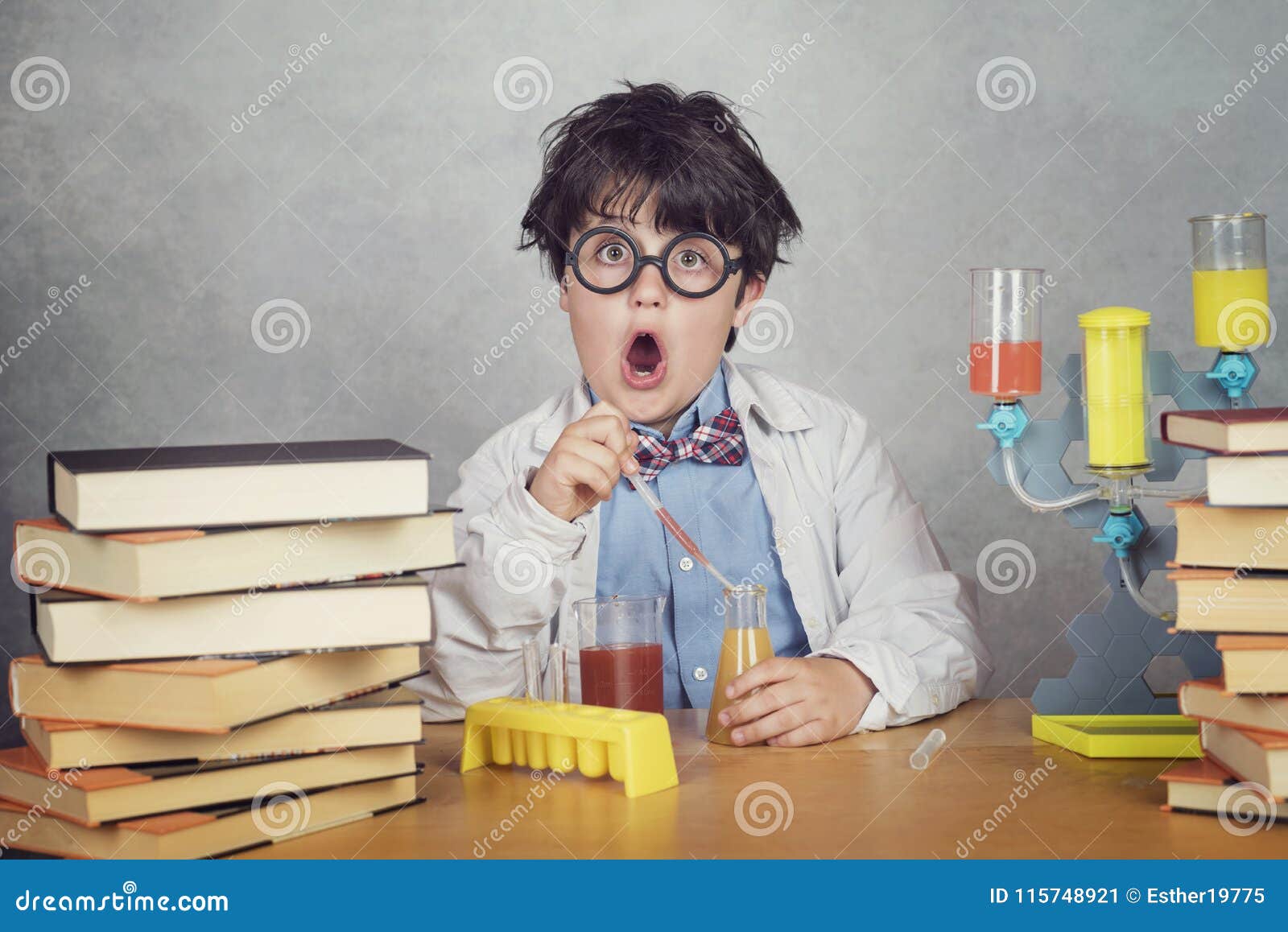 Boy is Making Science Experiments in a Laboratory Stock Image - Image ...