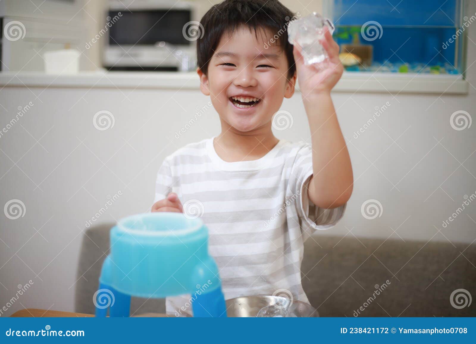 Boy making shaved ice stock photo. Image of cute, party - 238421172