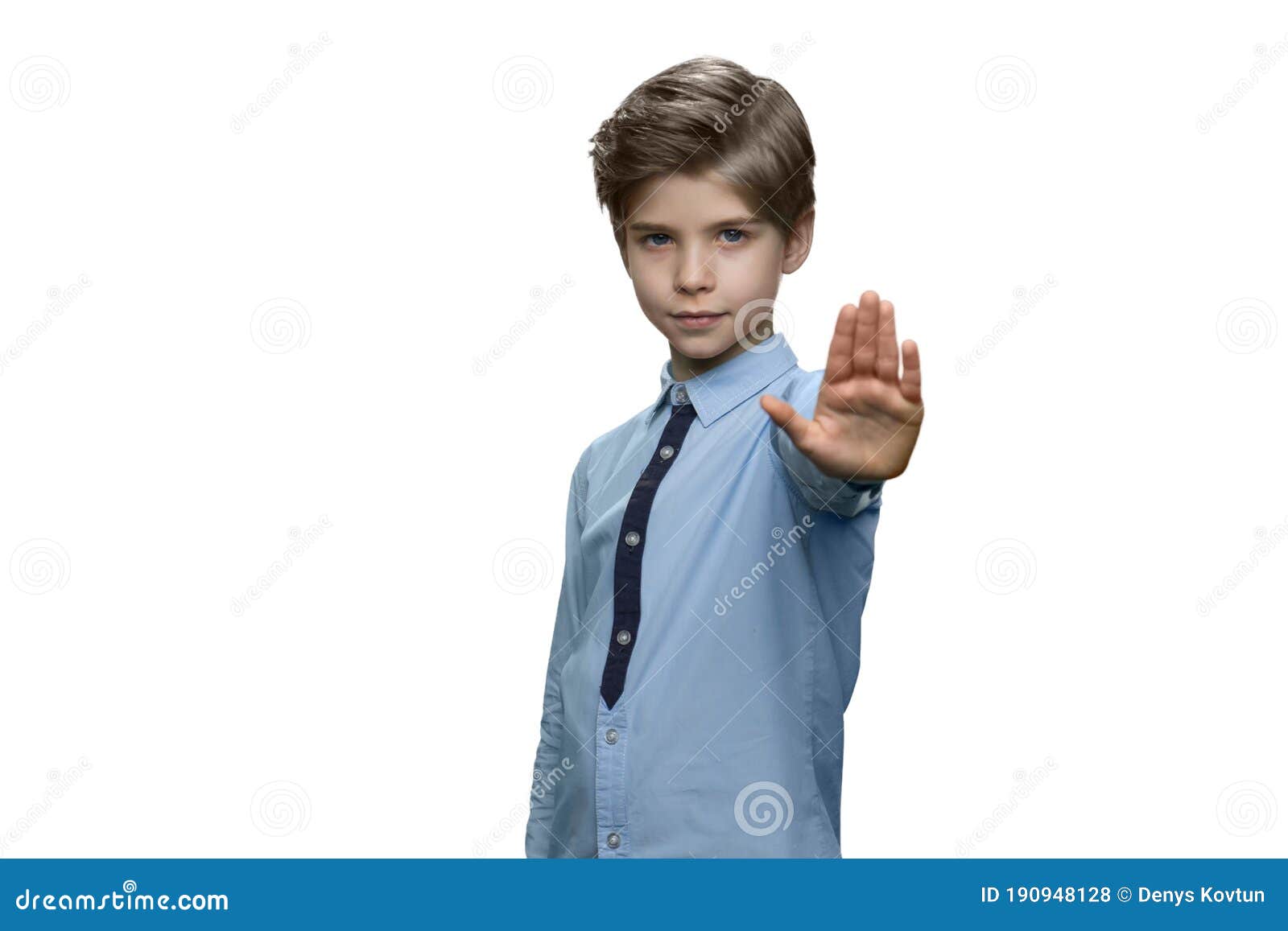 Boy Making Stop Gesture with His Palm on Whte Background. Stock Photo ... Boy Making Stop Gesture with His Palm on Whte Background. Stock Photo ...